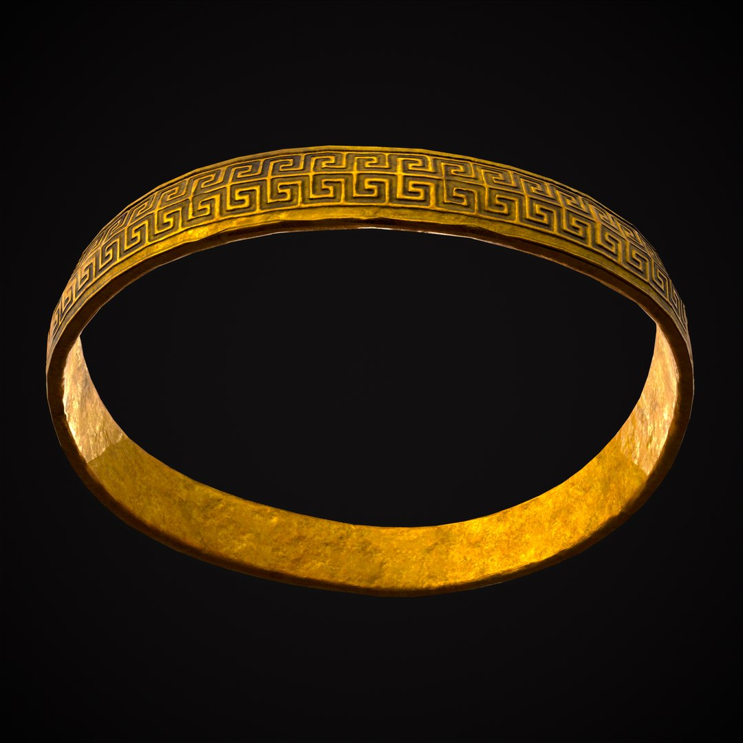 Greek Pattern Gold Ring 3D model - TurboSquid 2059463