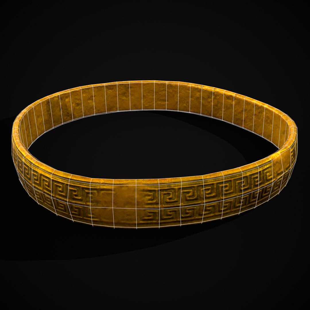 Greek Pattern Gold Ring 3D model - TurboSquid 2059463