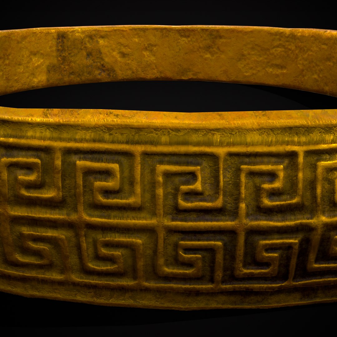 Greek Pattern Gold Ring 3D model - TurboSquid 2059463
