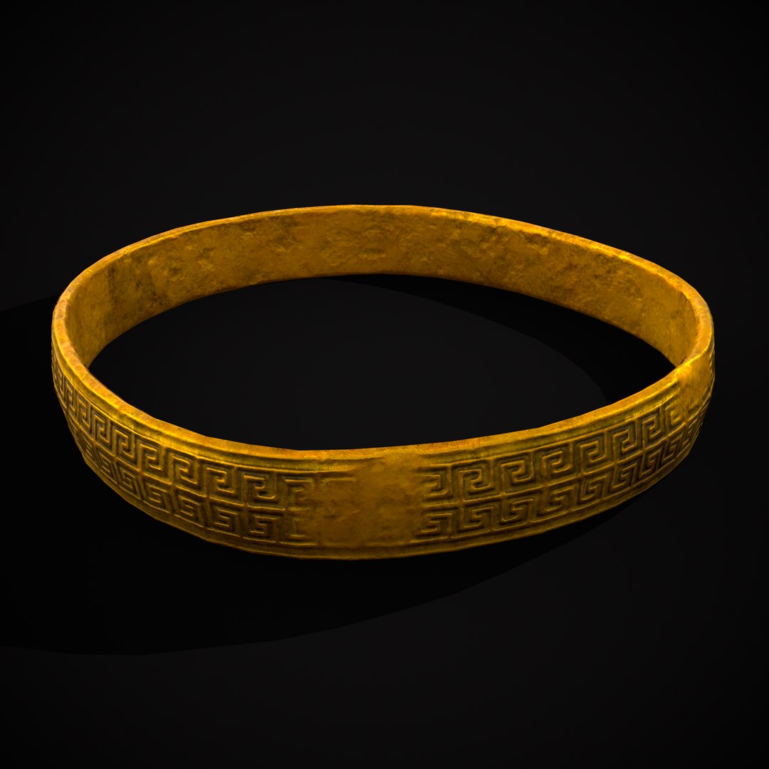Greek Pattern Gold Ring 3D model - TurboSquid 2059463