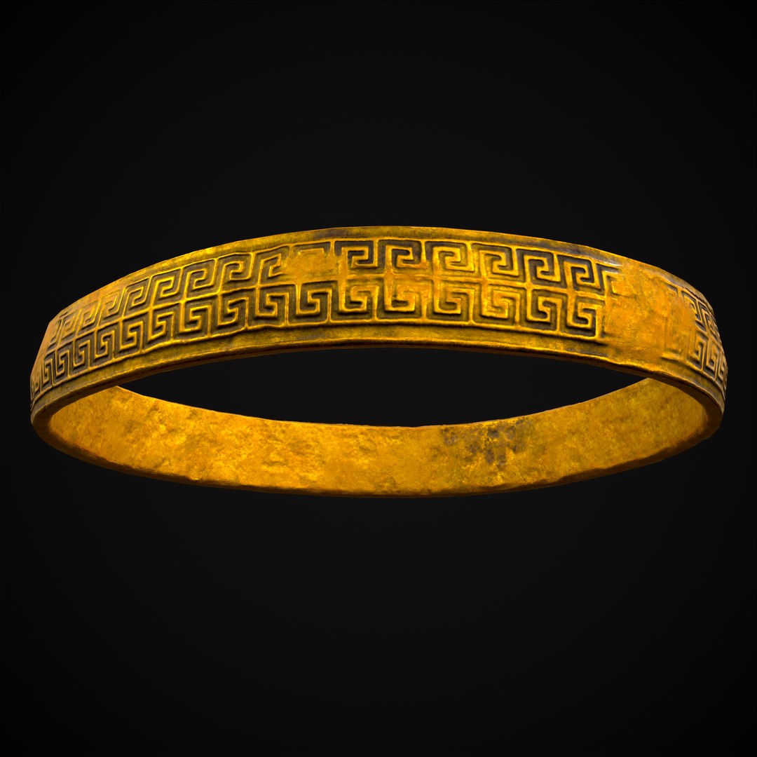 Greek Pattern Gold Ring 3D model - TurboSquid 2059463