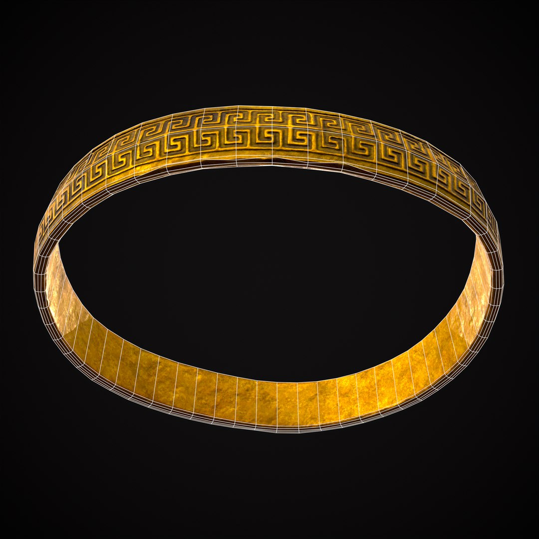 Greek Pattern Gold Ring 3D model - TurboSquid 2059463