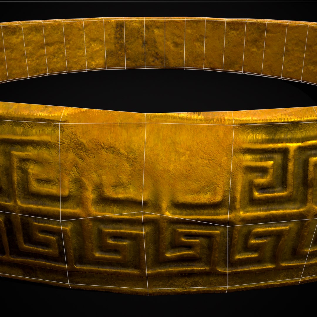 Greek Pattern Gold Ring 3D model - TurboSquid 2059463