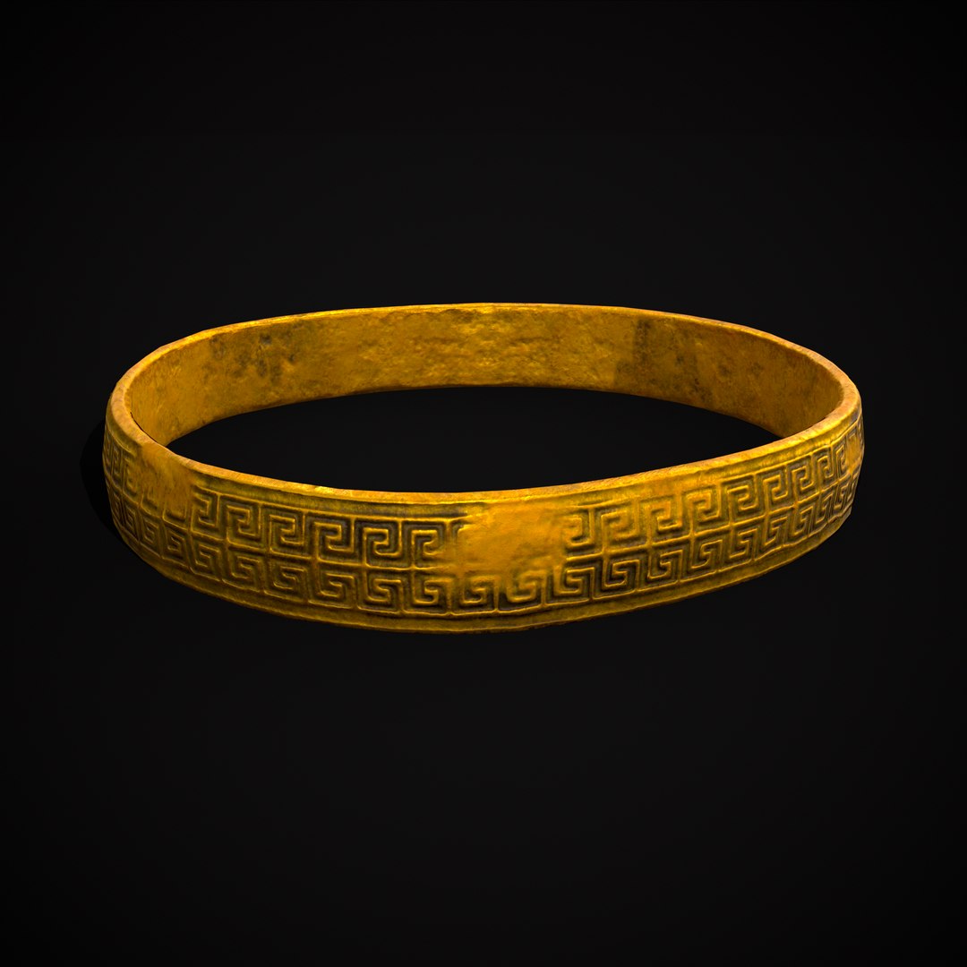 Greek Pattern Gold Ring 3D model - TurboSquid 2059463