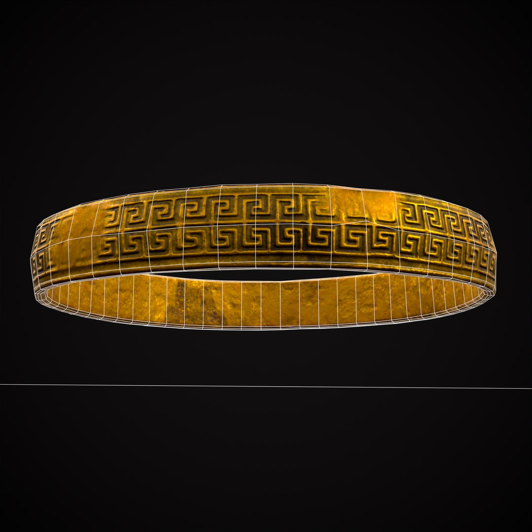 Greek Pattern Gold Ring 3D model - TurboSquid 2059463