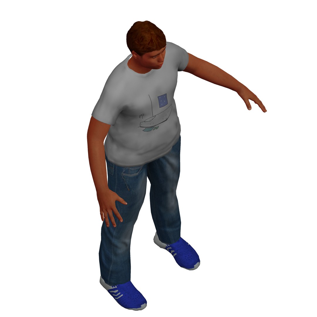 3D chubby man character model - TurboSquid 1661779