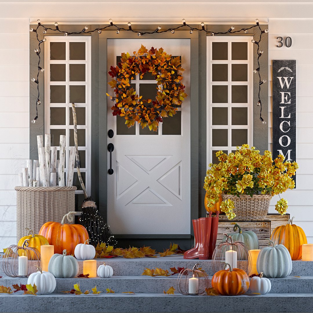 3D Model Entrance Group Autumn - TurboSquid 1641085