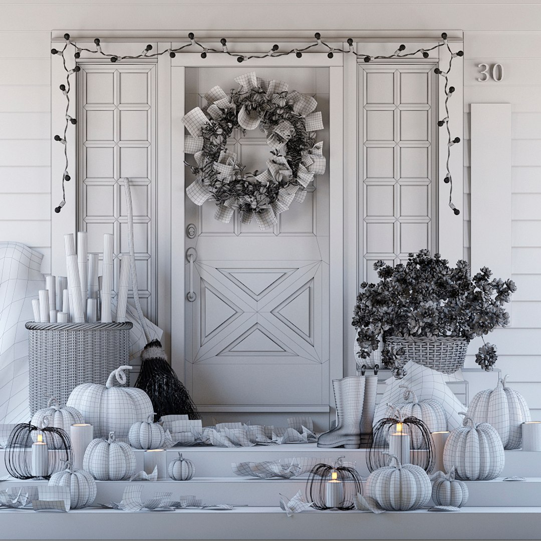 3D Model Entrance Group Autumn - TurboSquid 1641085