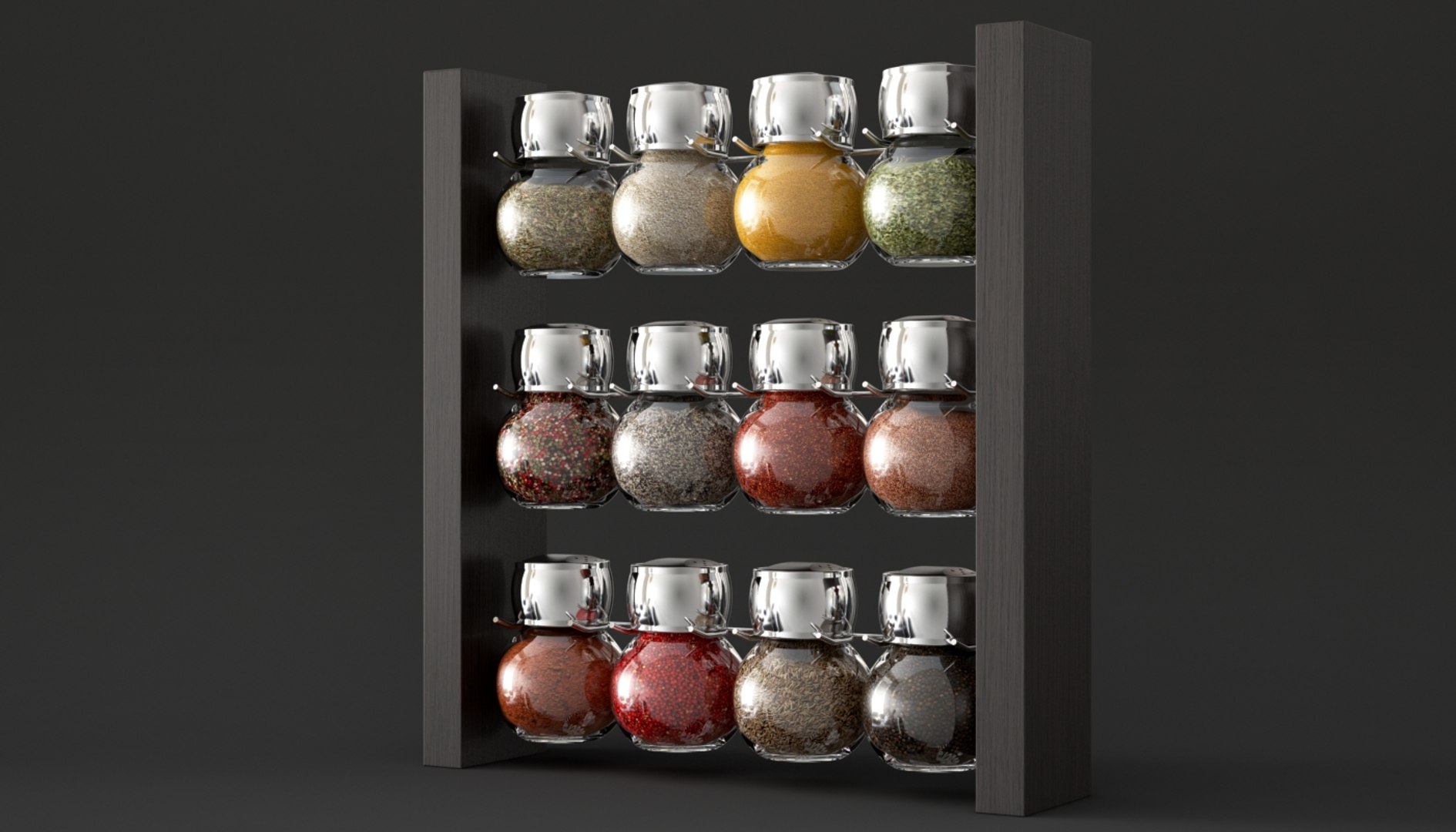 12 piece spice rack 3D model - TurboSquid 1315430