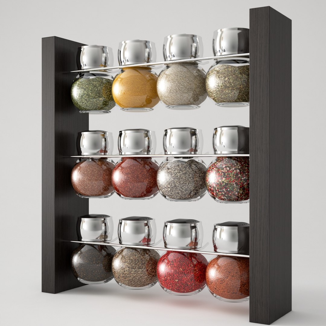 12 piece spice rack 3D model - TurboSquid 1315430