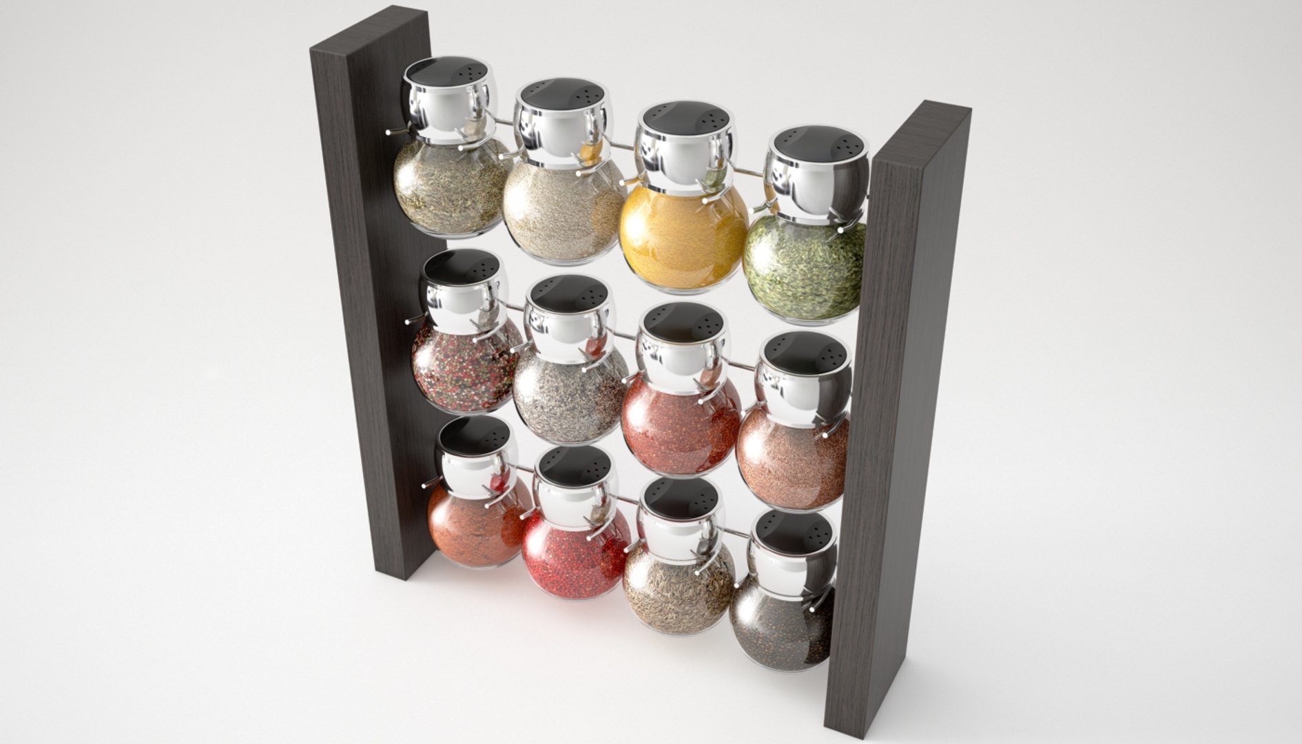 12 piece spice rack 3D model - TurboSquid 1315430