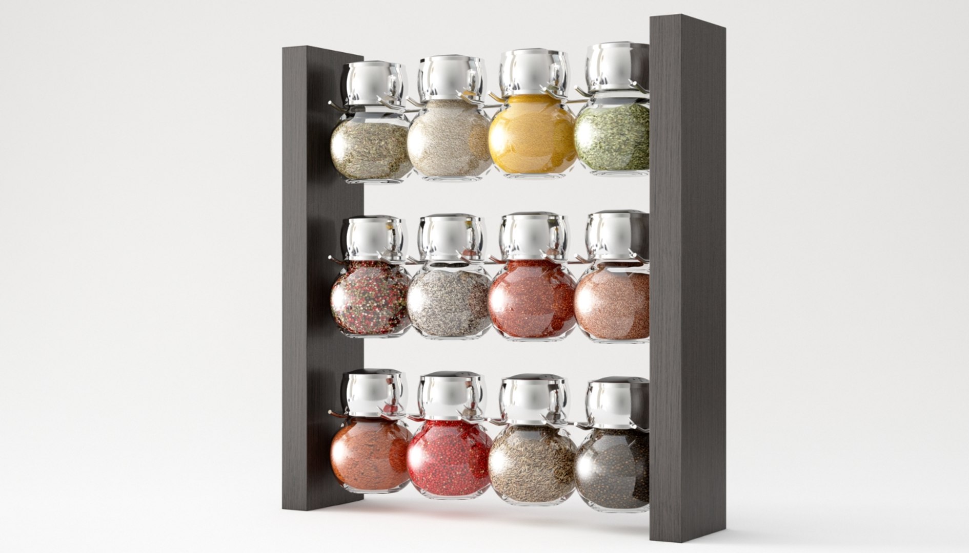 12 piece spice rack 3D model - TurboSquid 1315430