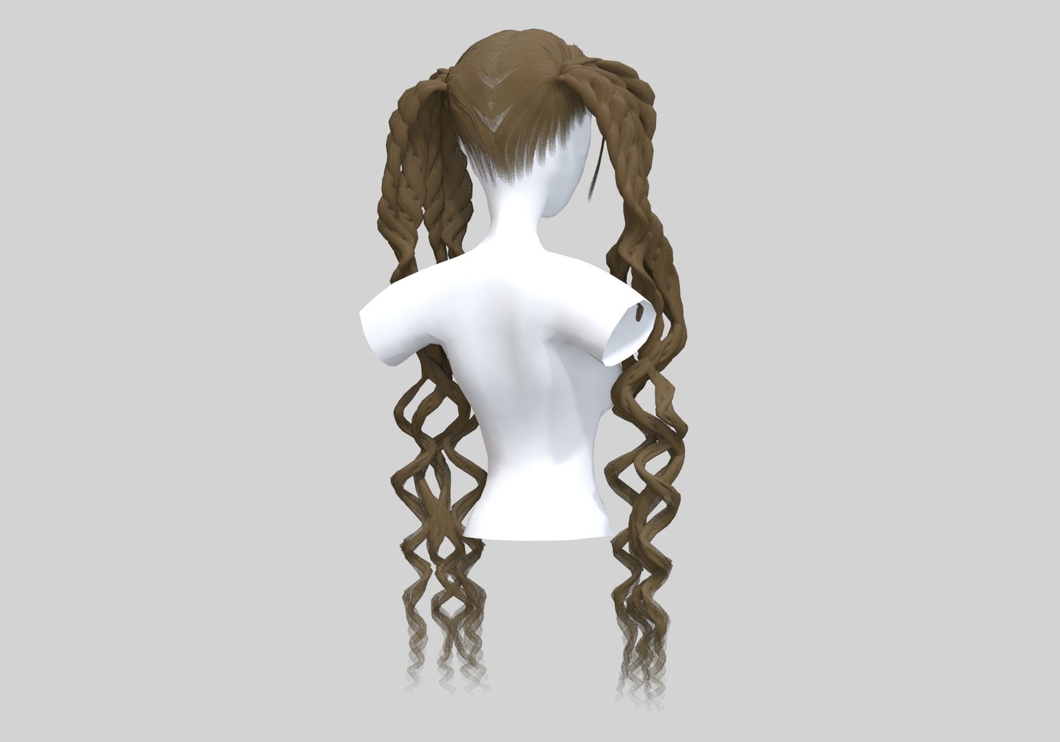 Wavy Pigtails Hair 3D model - TurboSquid 1943672