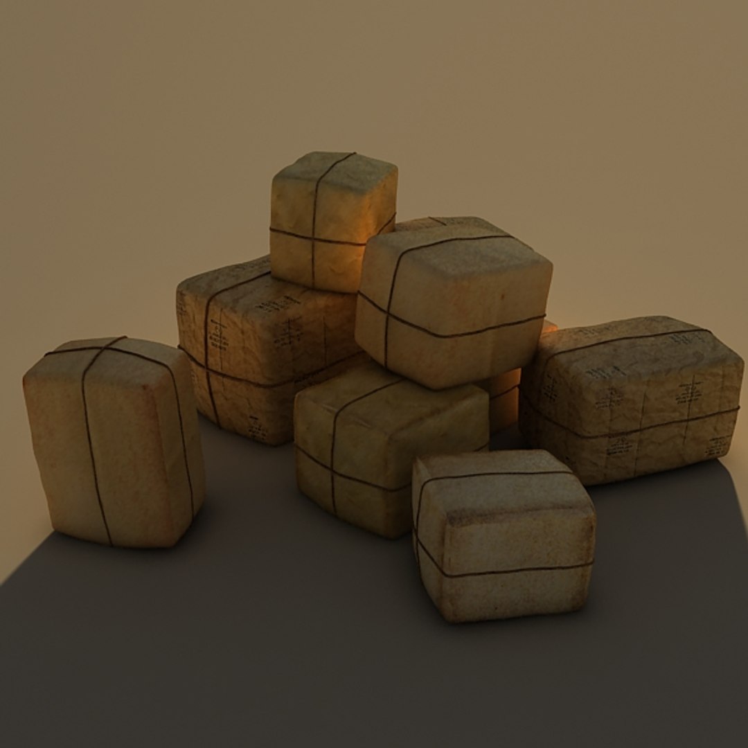 Old Post Packages 3d Model