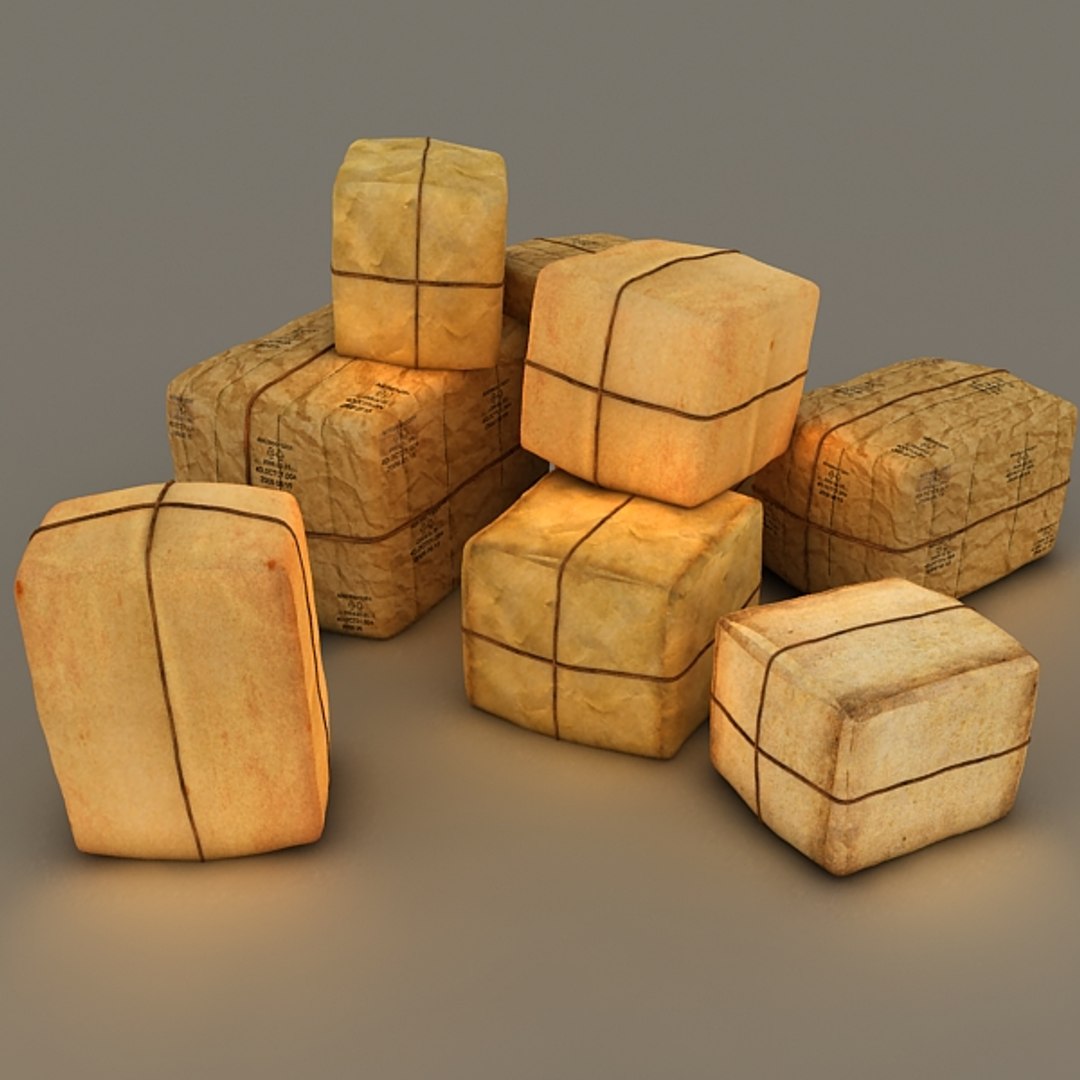 Old Post Packages 3d Model