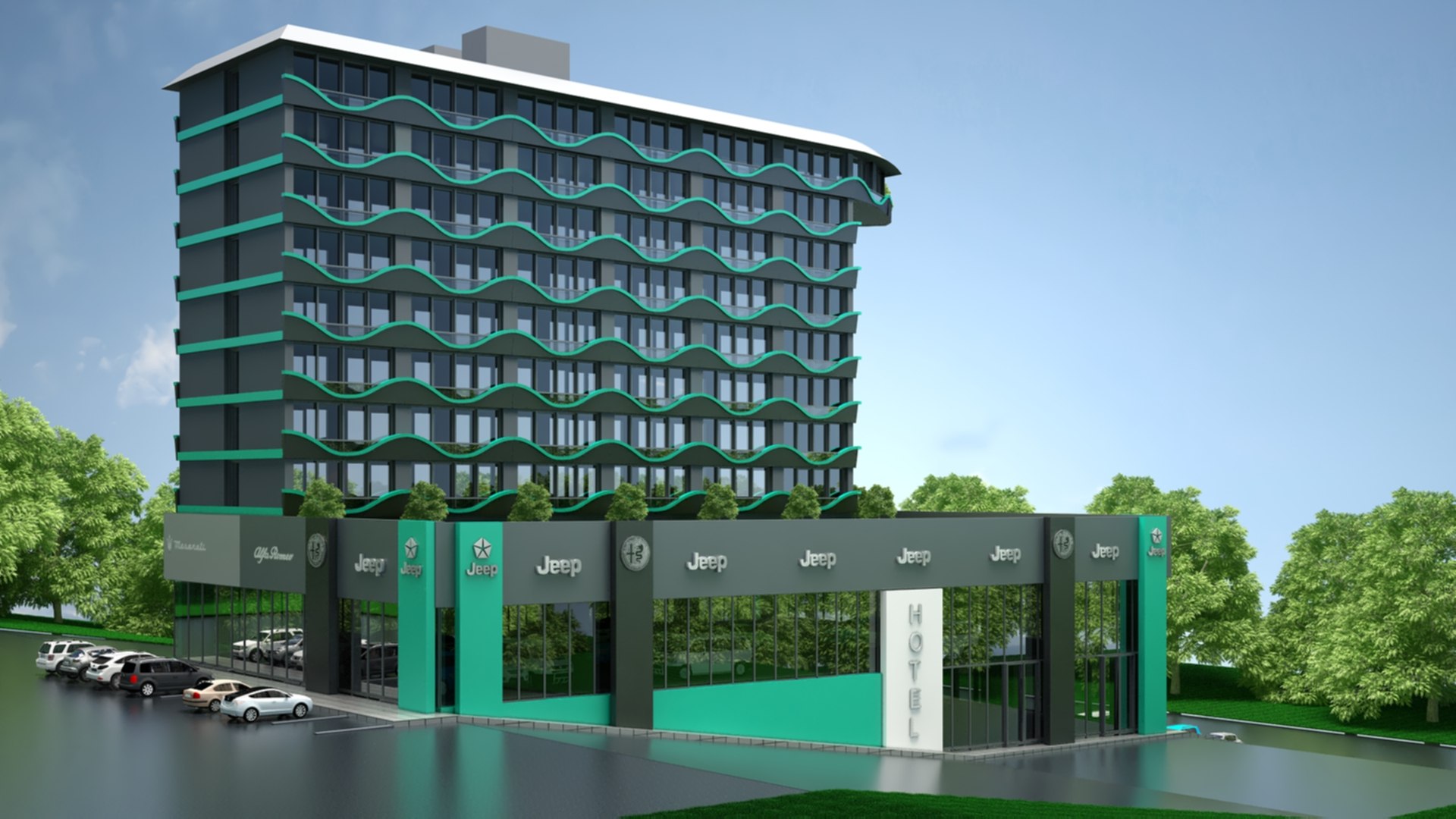 3D Hotel Exterior 05 - TurboSquid 2370101