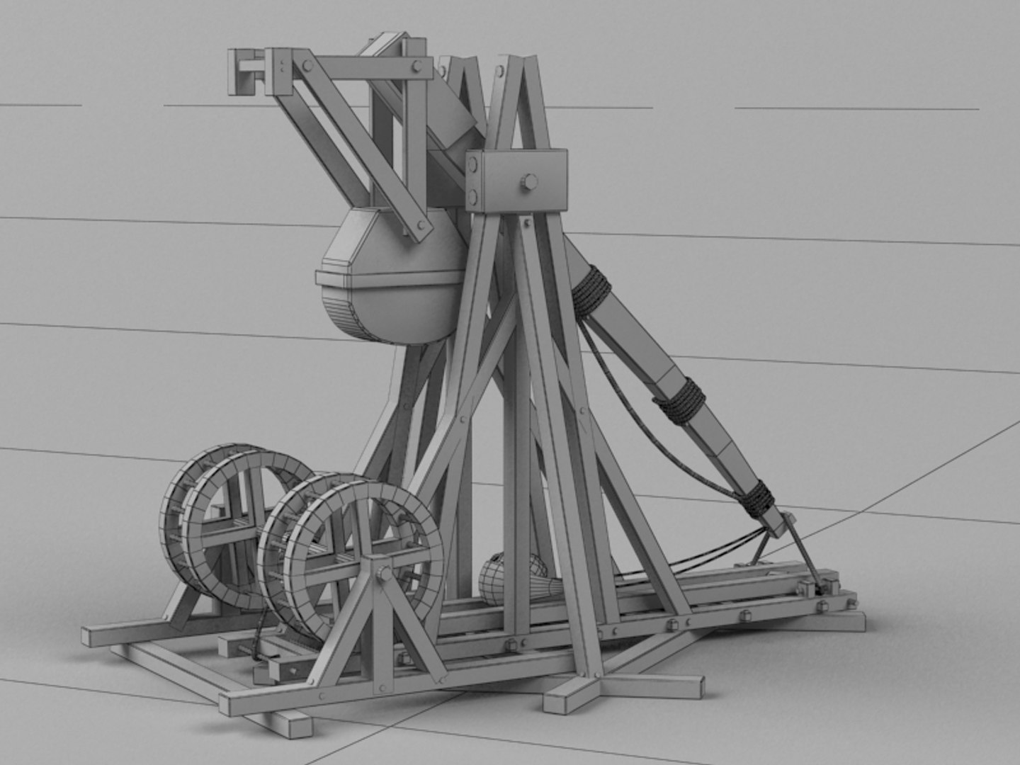 3d Old Trebuchet Model