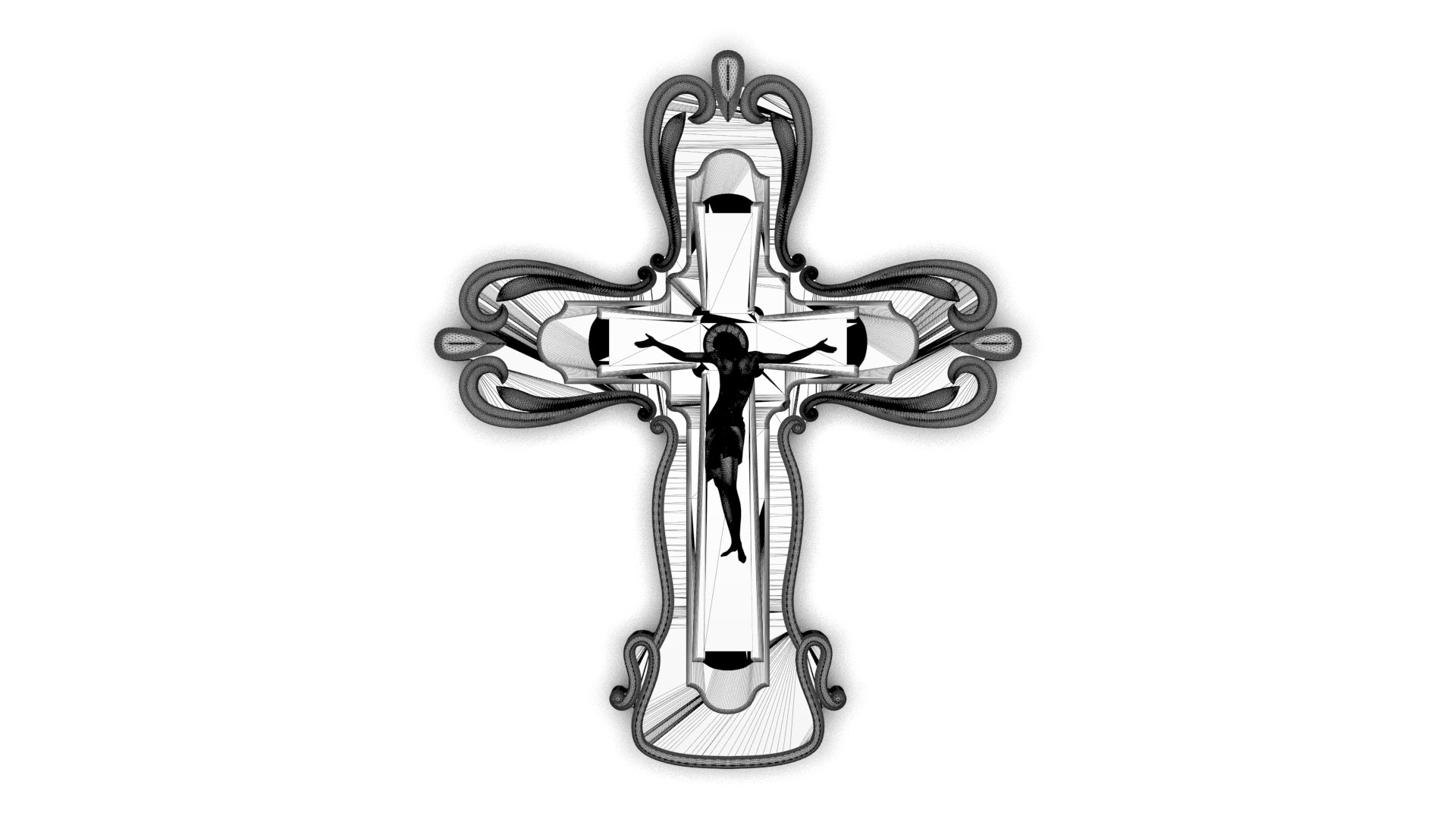 3D cross relief art model - TurboSquid 1682912