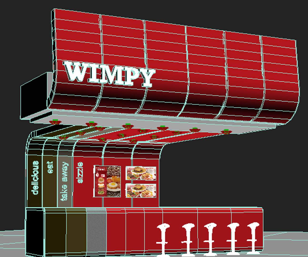 3d model of wimpy counter design