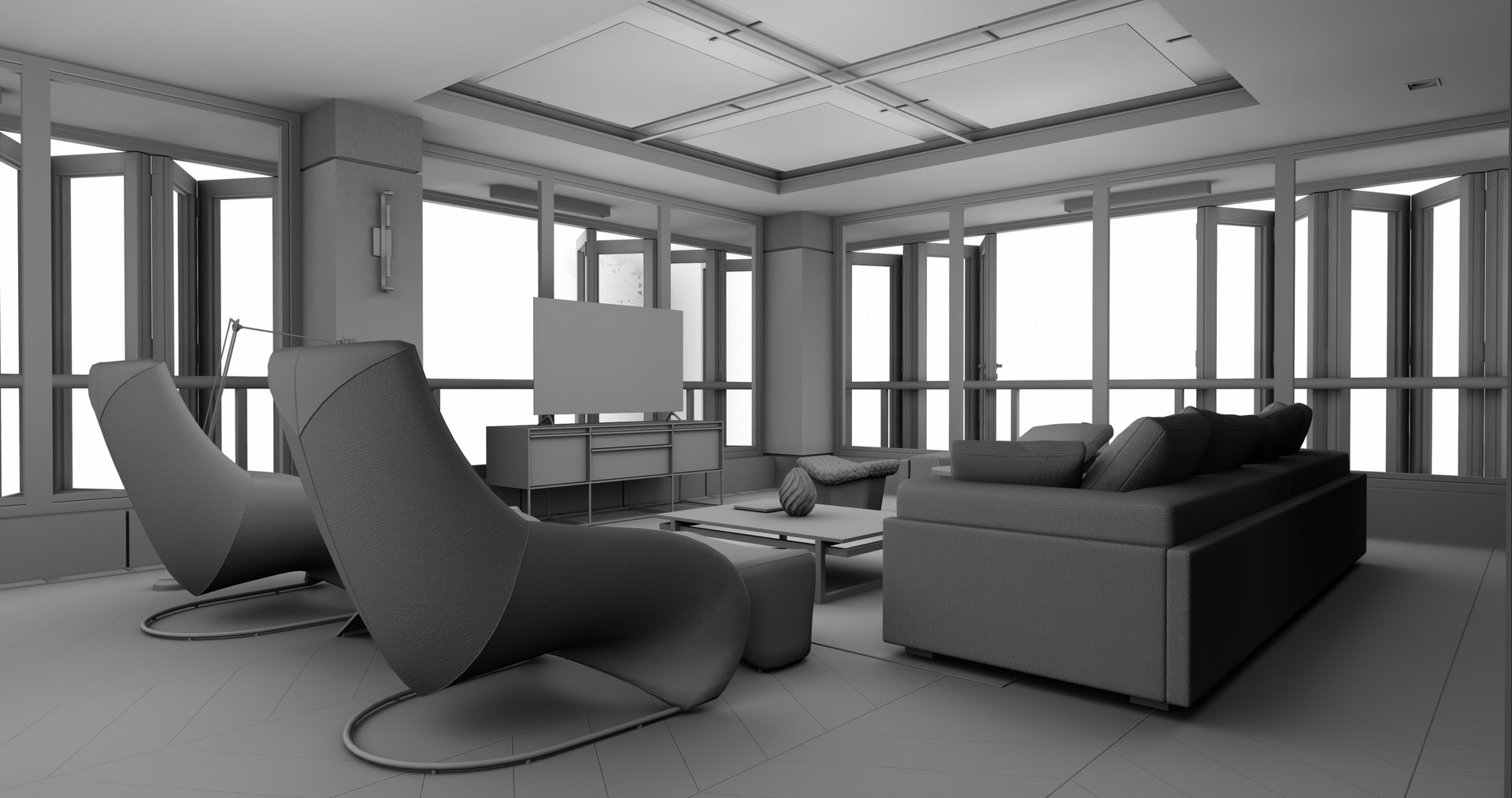 Modern living - B3 3D model - TurboSquid 1751066