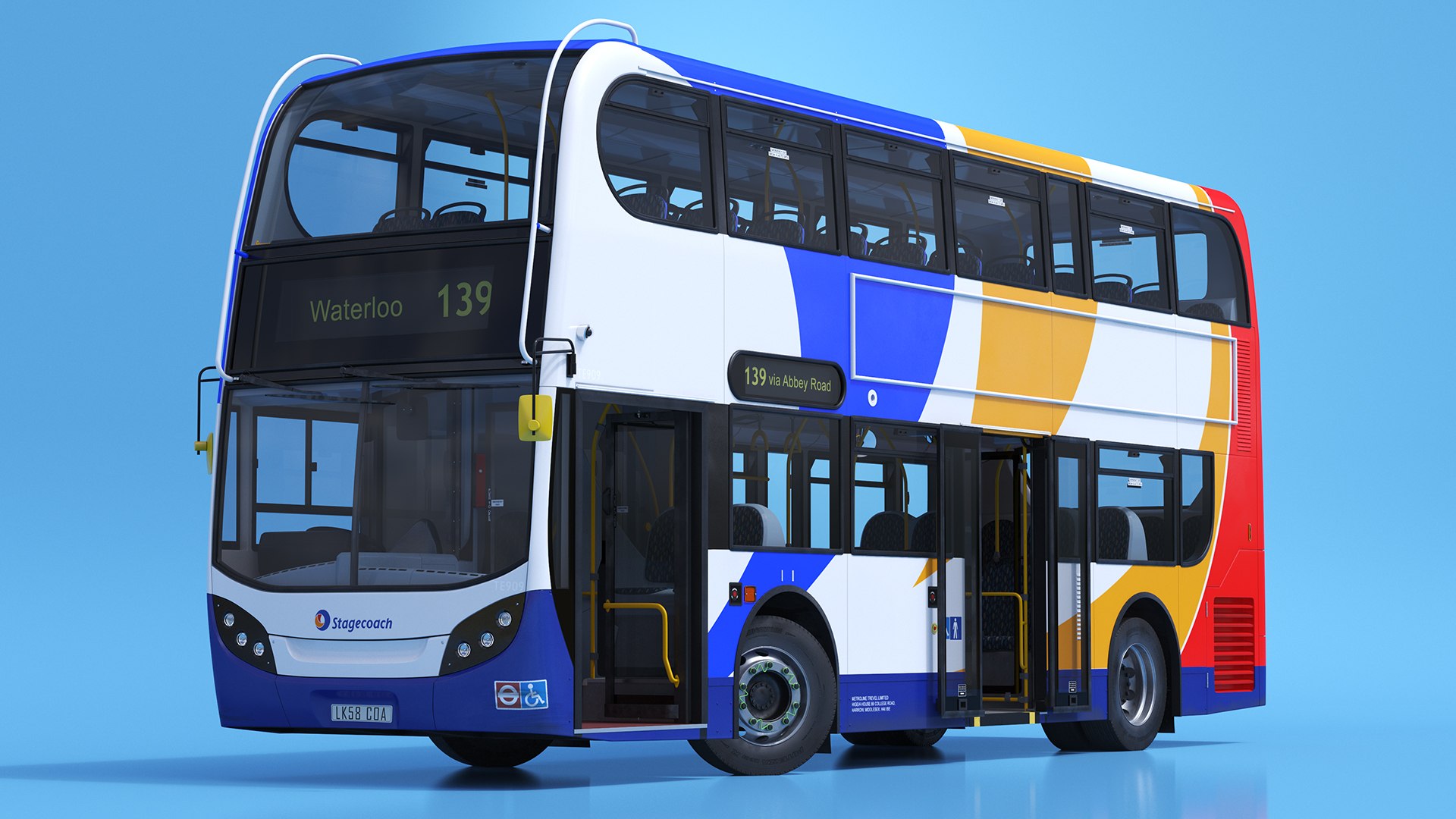 Double Decker City Bus Stagecoach Enviro400 Rigged 3D Model ...