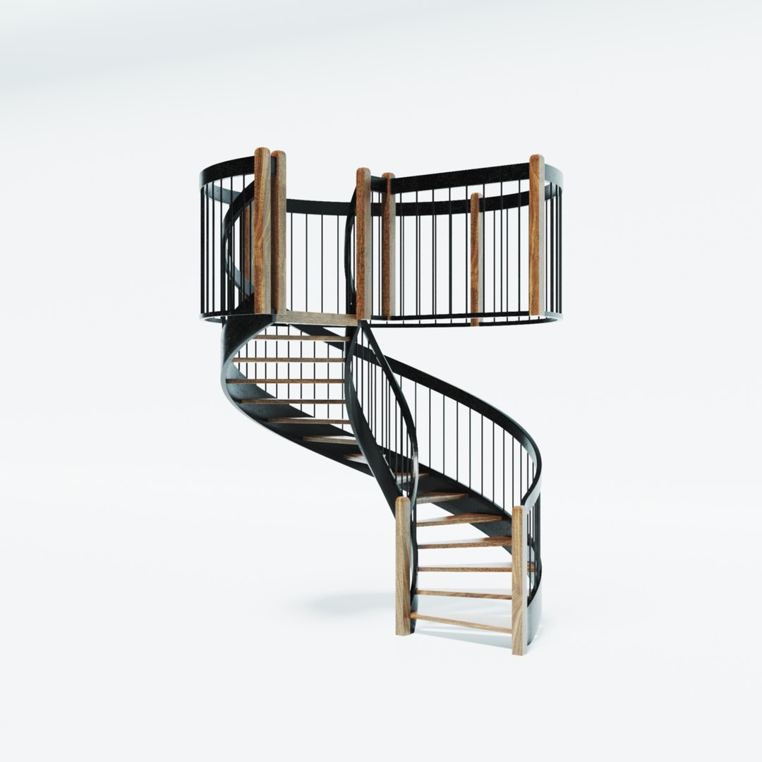 Curved Stairs Model - TurboSquid 1812850