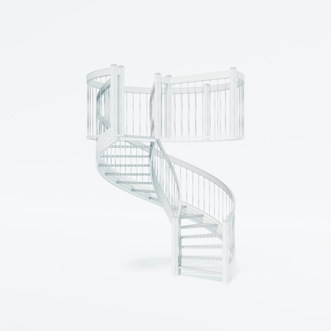 Curved Stairs Model - TurboSquid 1812850