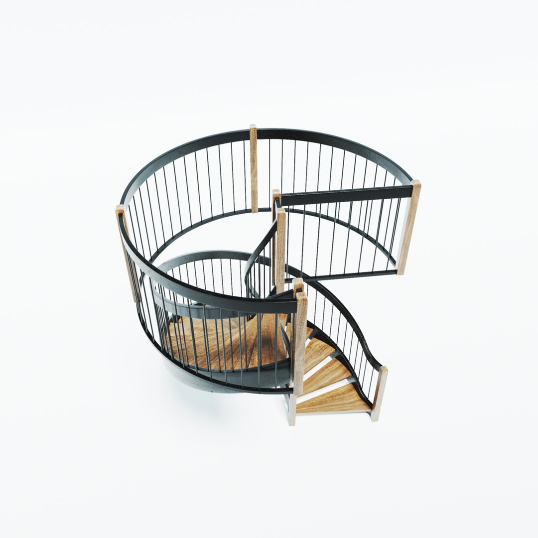 Curved Stairs Model - TurboSquid 1812850