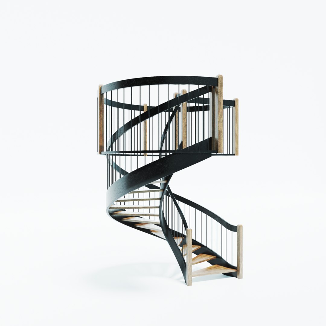 Curved Stairs Model - TurboSquid 1812850