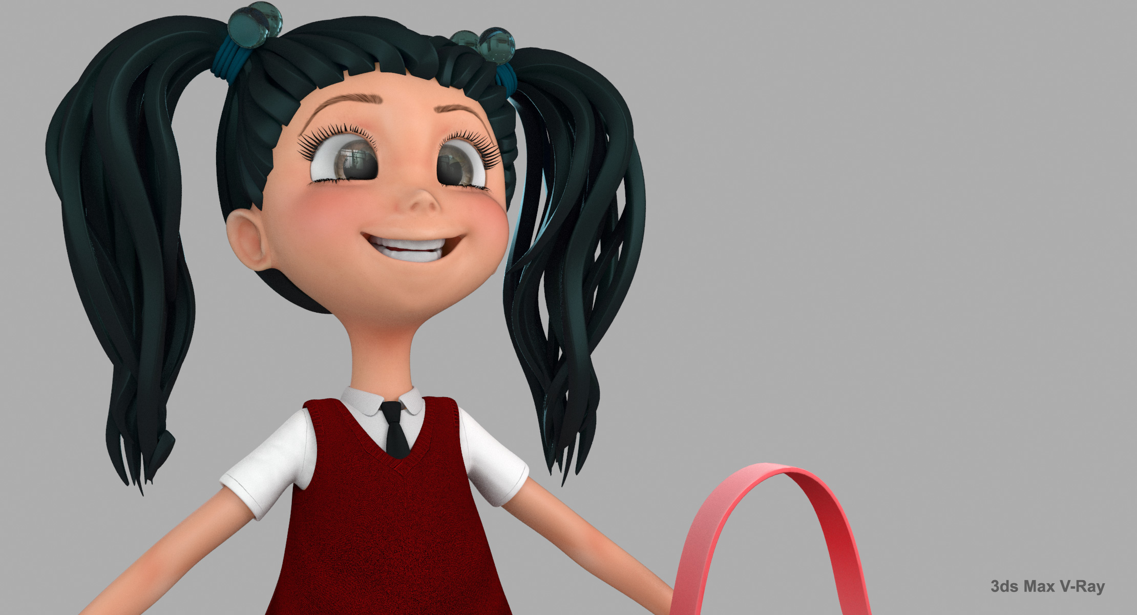 3d school student sweater vest model