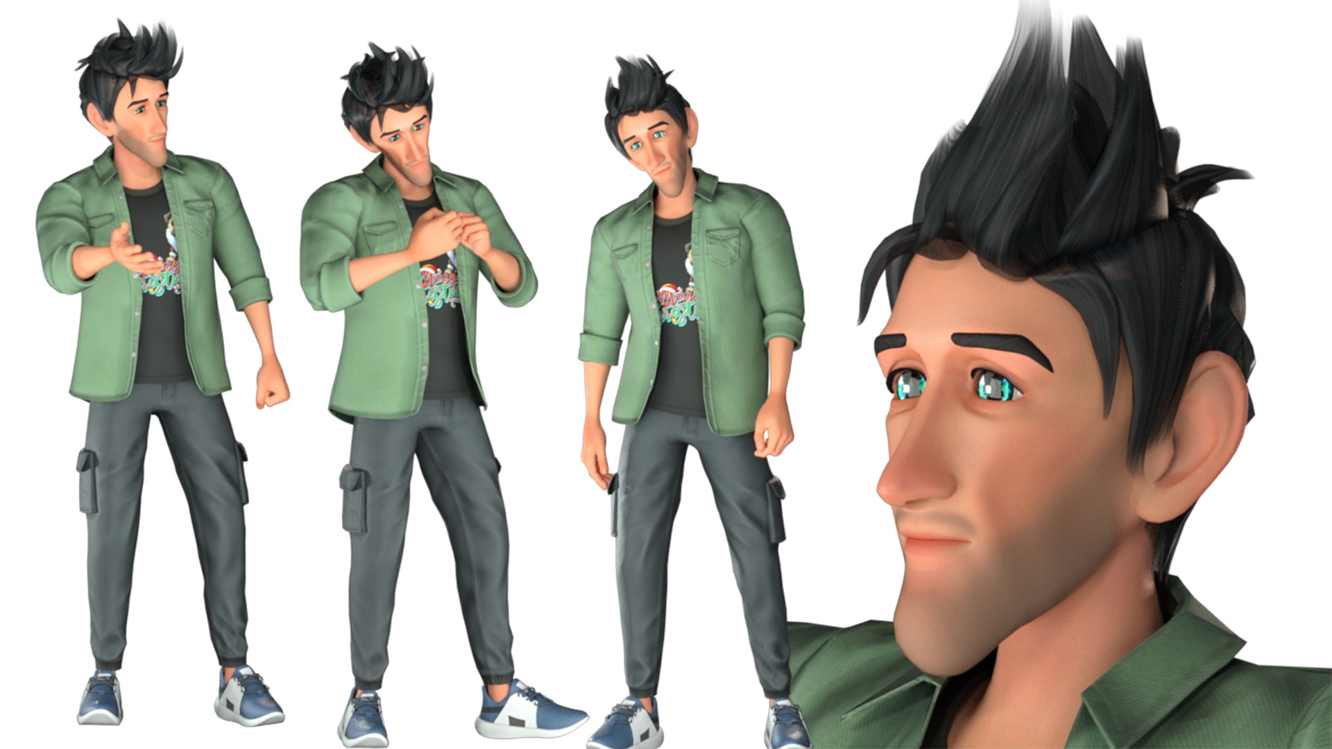 3D Cartoon Rigged stylist Man Character 3D Model model - TurboSquid 2143407