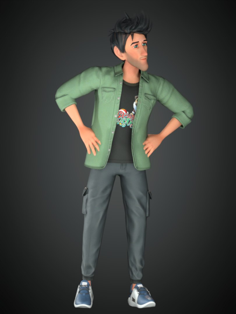 3D Cartoon Rigged Stylist Man Character 3D Model Model - TurboSquid 2143407