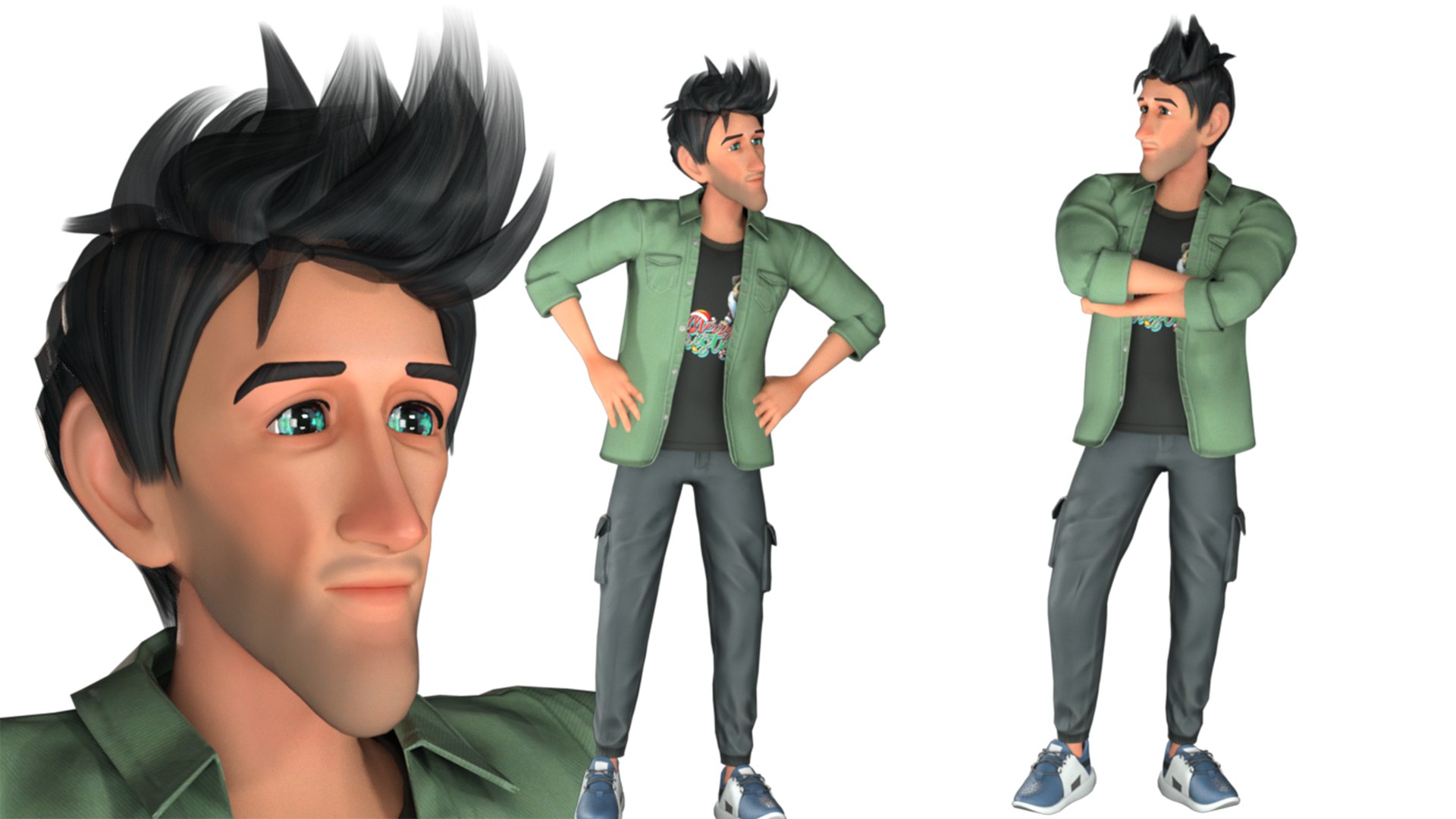3D Cartoon Rigged stylist Man Character 3D Model model - TurboSquid 2143407