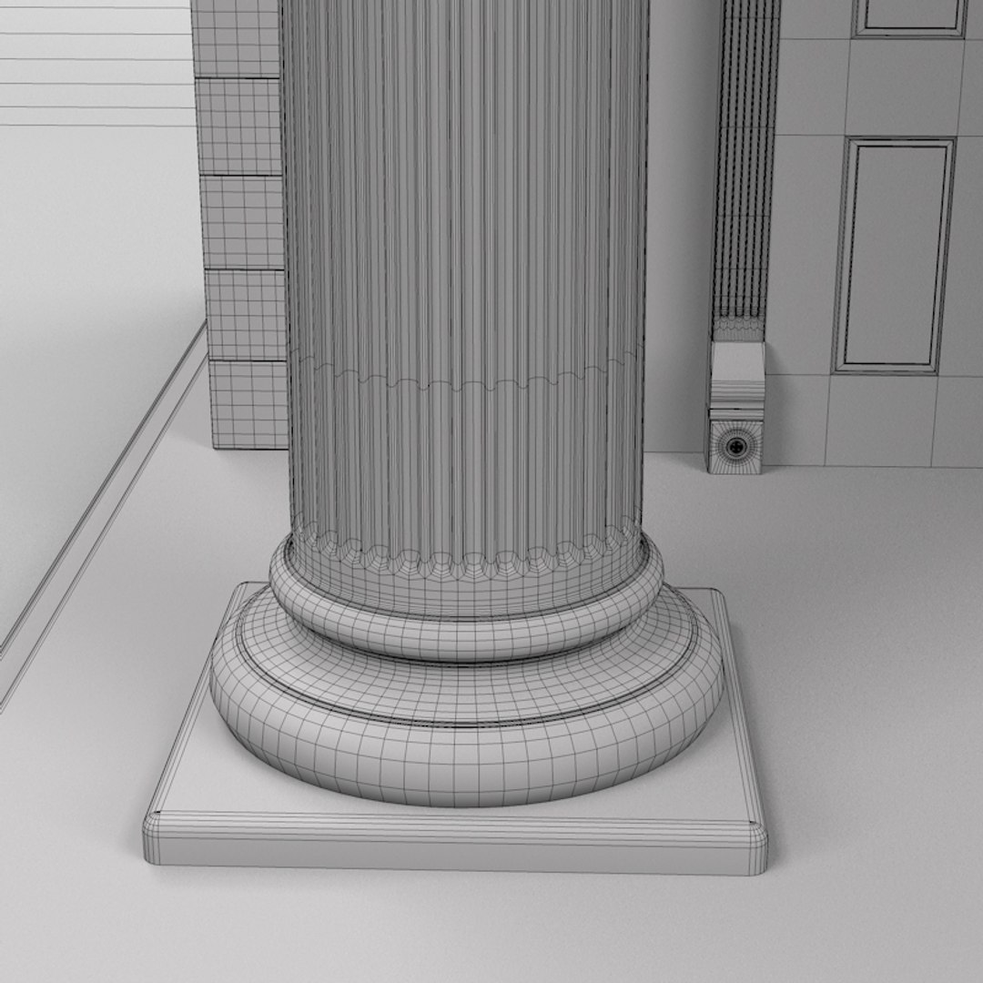 Iconic Bank Structure 3d Model