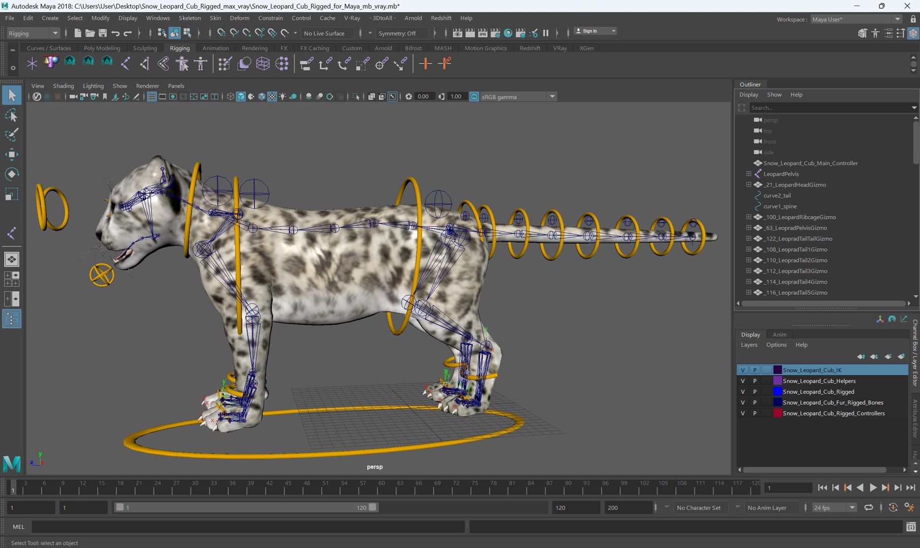 Snow Leopard Cub Rigged For Maya Model - TurboSquid 2381266