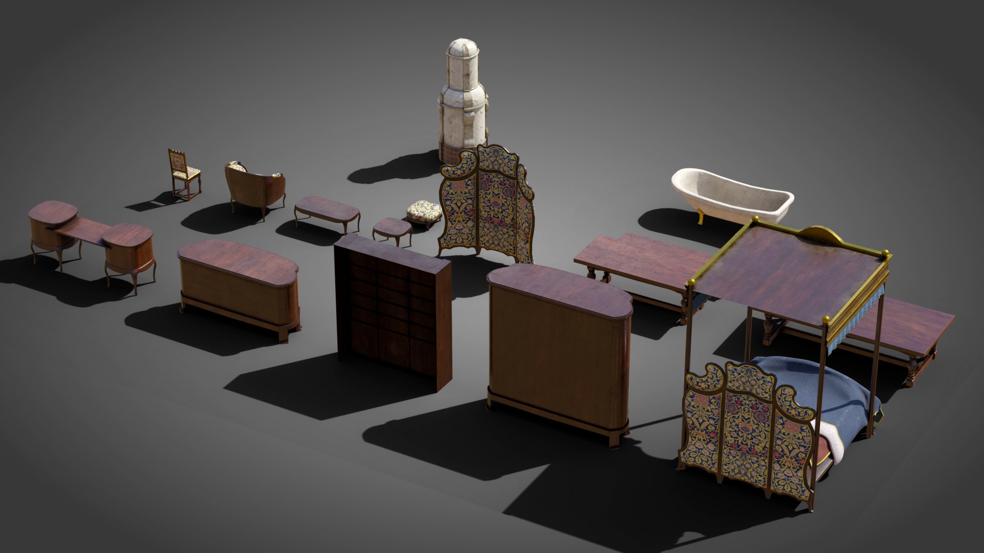 Medieval Upper Class Props Model - TurboSquid 2164110