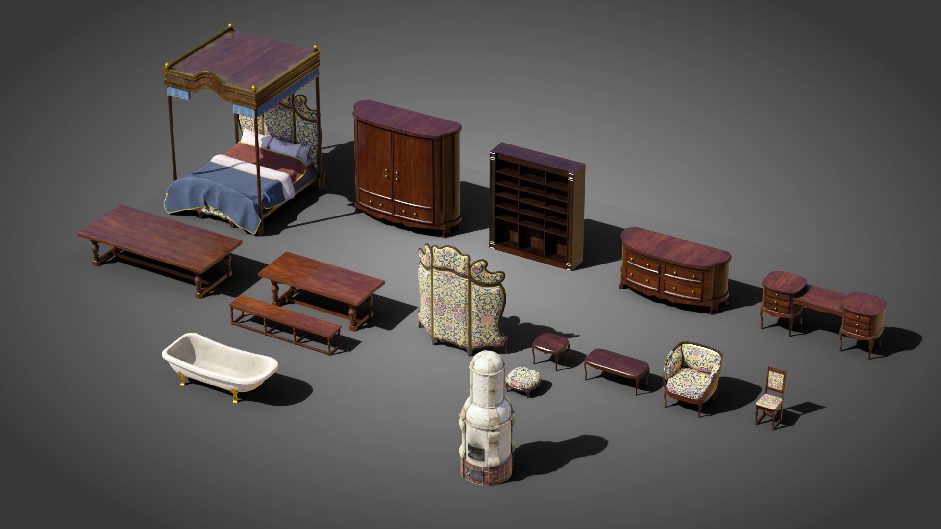 Medieval Upper Class Props Model - TurboSquid 2164110