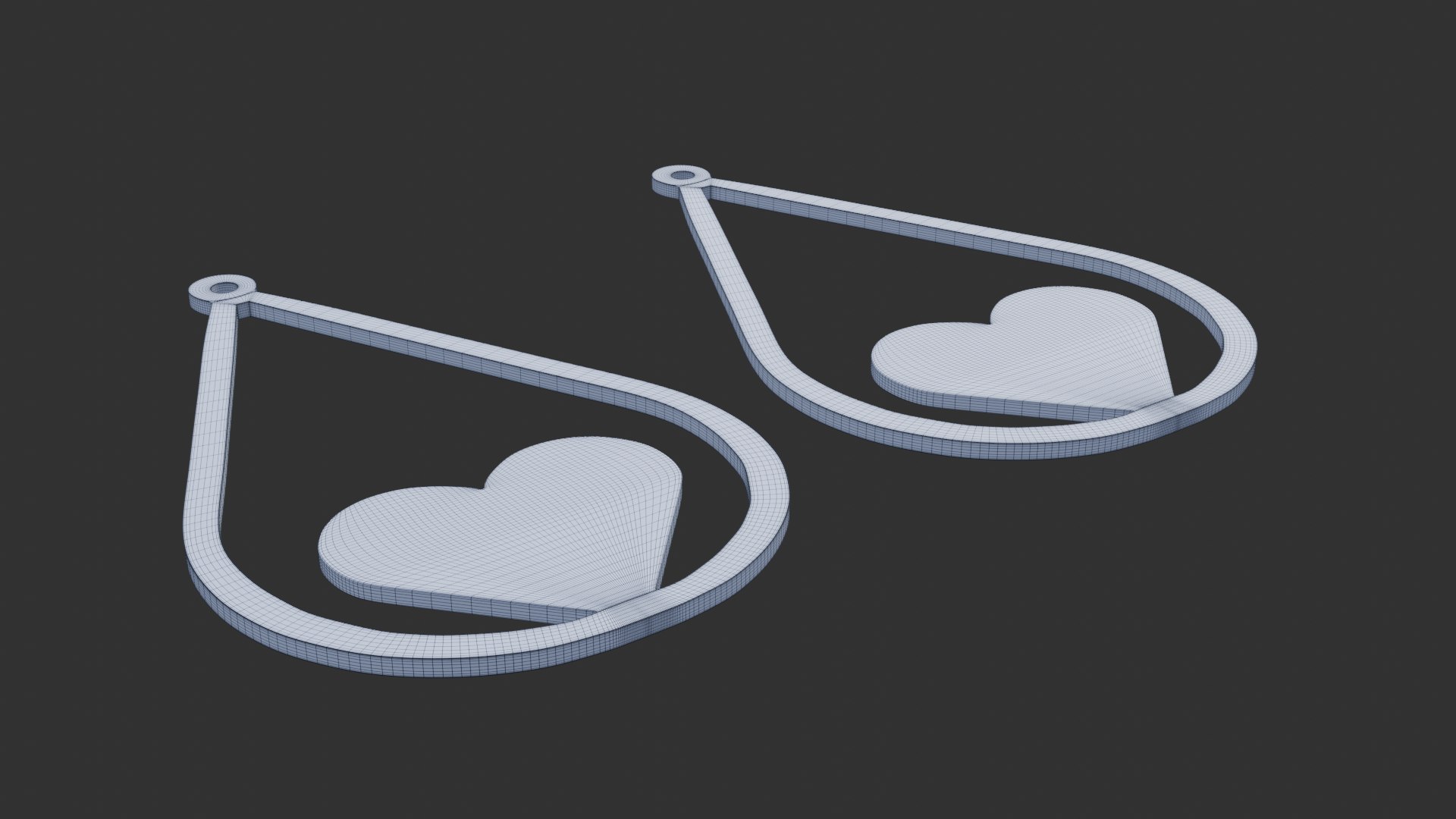 Love Earrings Model - TurboSquid 2179336