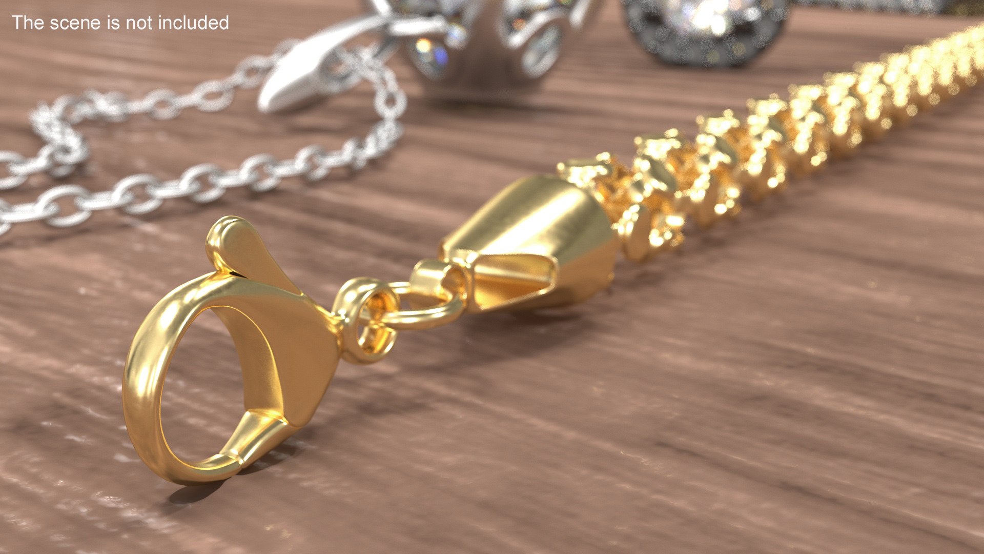 3D Golden Popcorn Chain - TurboSquid 2239794