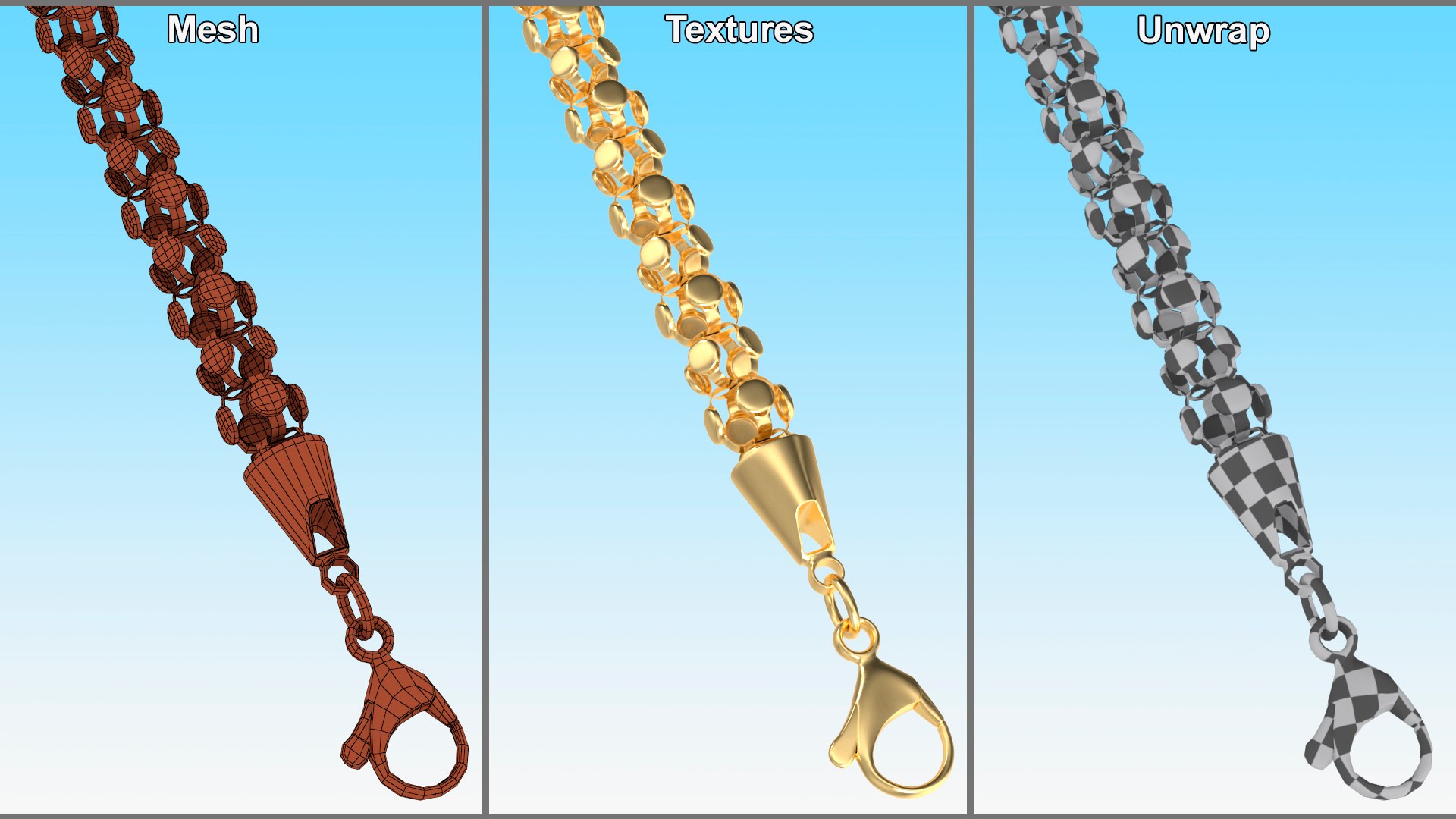 3D Golden Popcorn Chain - TurboSquid 2239794