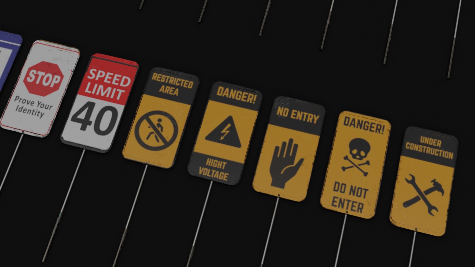 Pack 001 Traffic Signs Board Banners 3D Model - TurboSquid 2069943