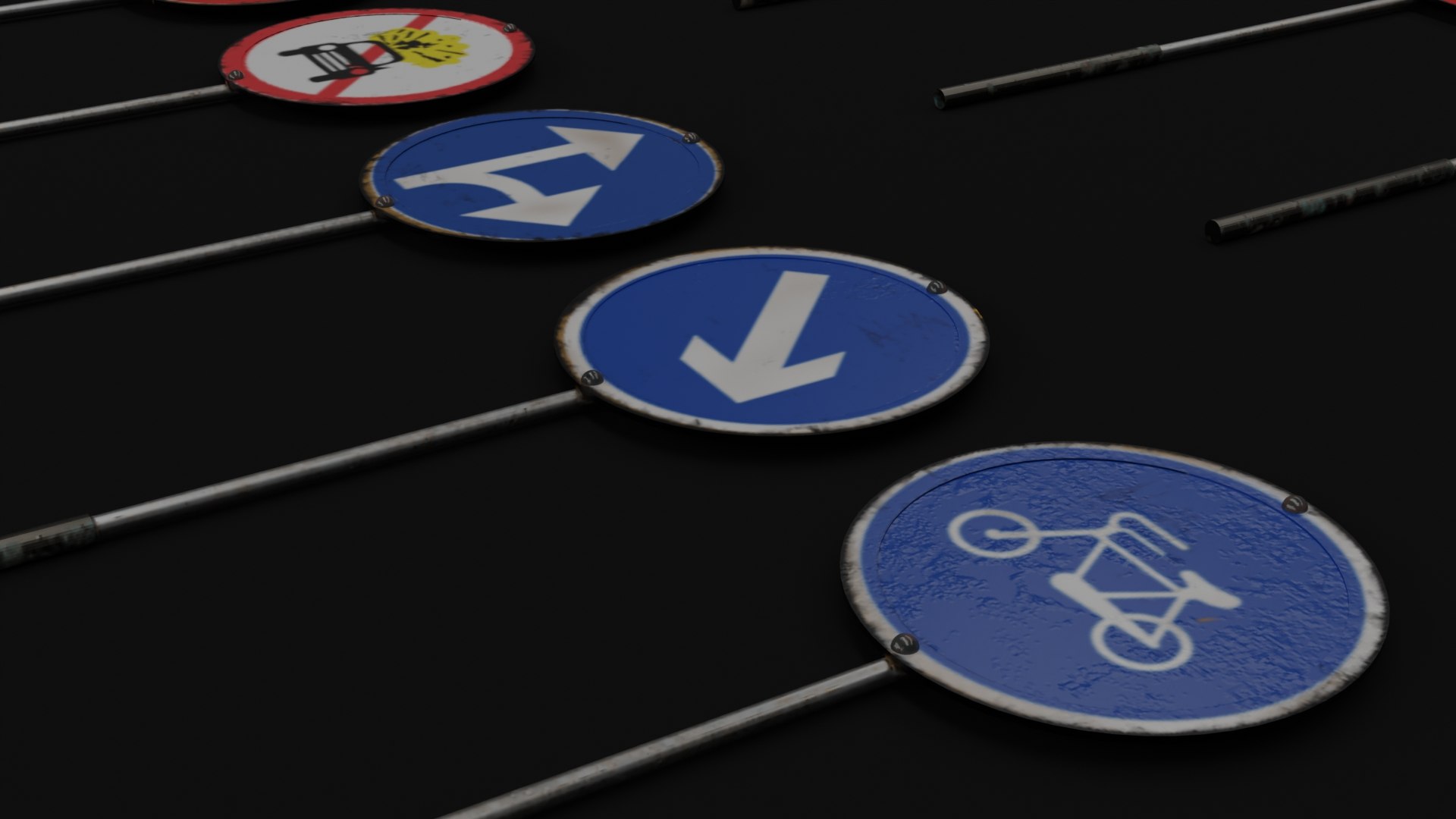 Pack 001 Traffic Signs Board Banners 3D Model - TurboSquid 2069943