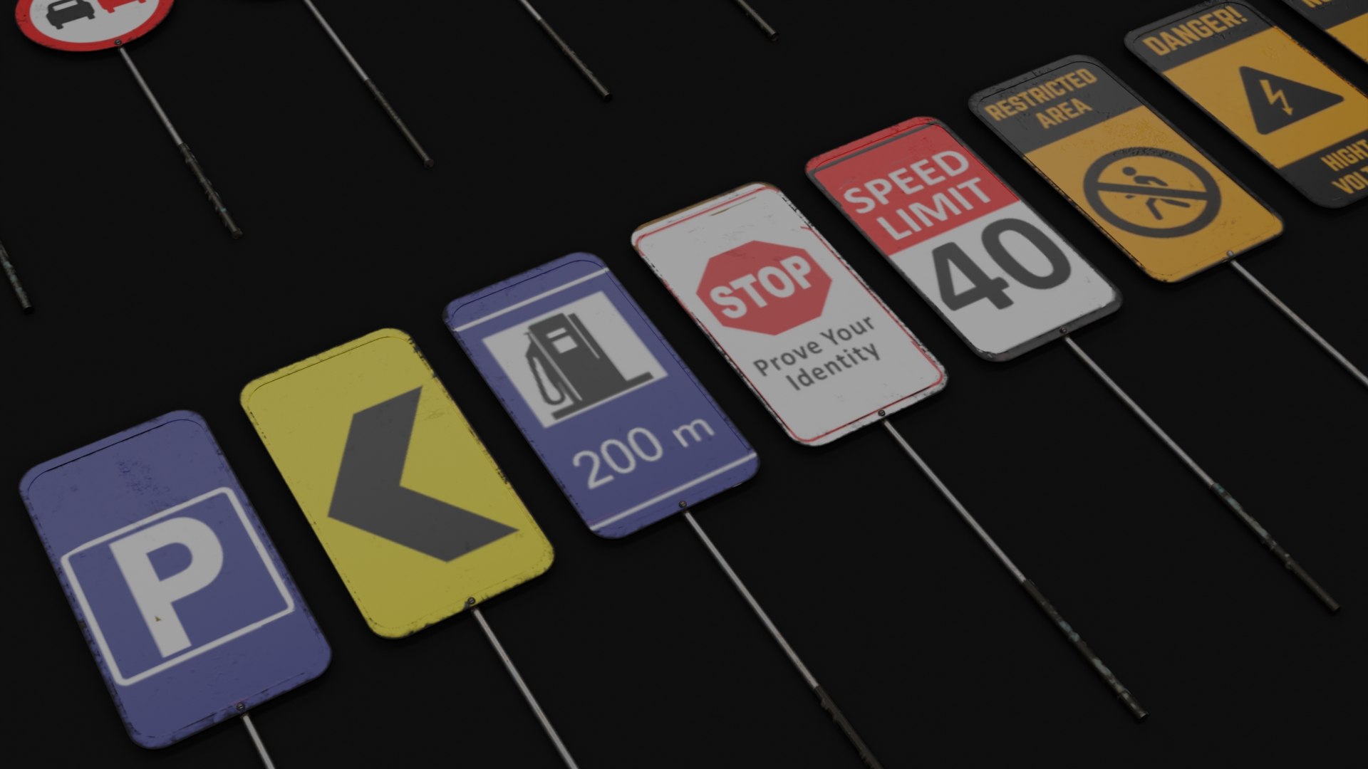 Pack 001 Traffic Signs Board Banners 3D Model - TurboSquid 2069943