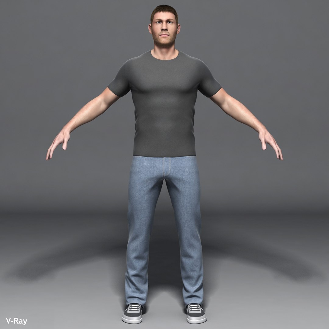 3d Model Man Paul Lite Male Character