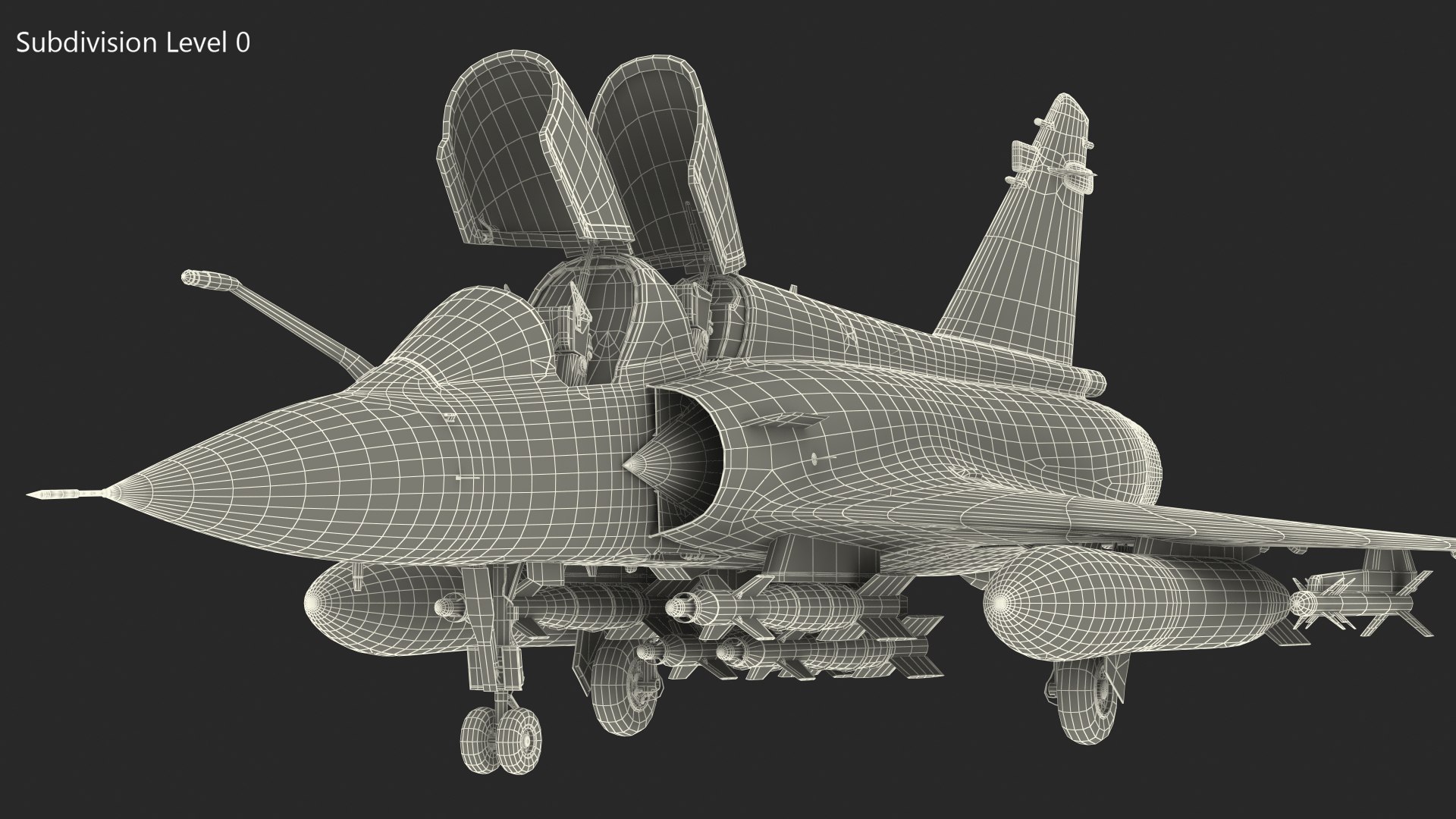 3D model Dassault Mirage 2000N Tactical Bomber Camouflage with Armament ...