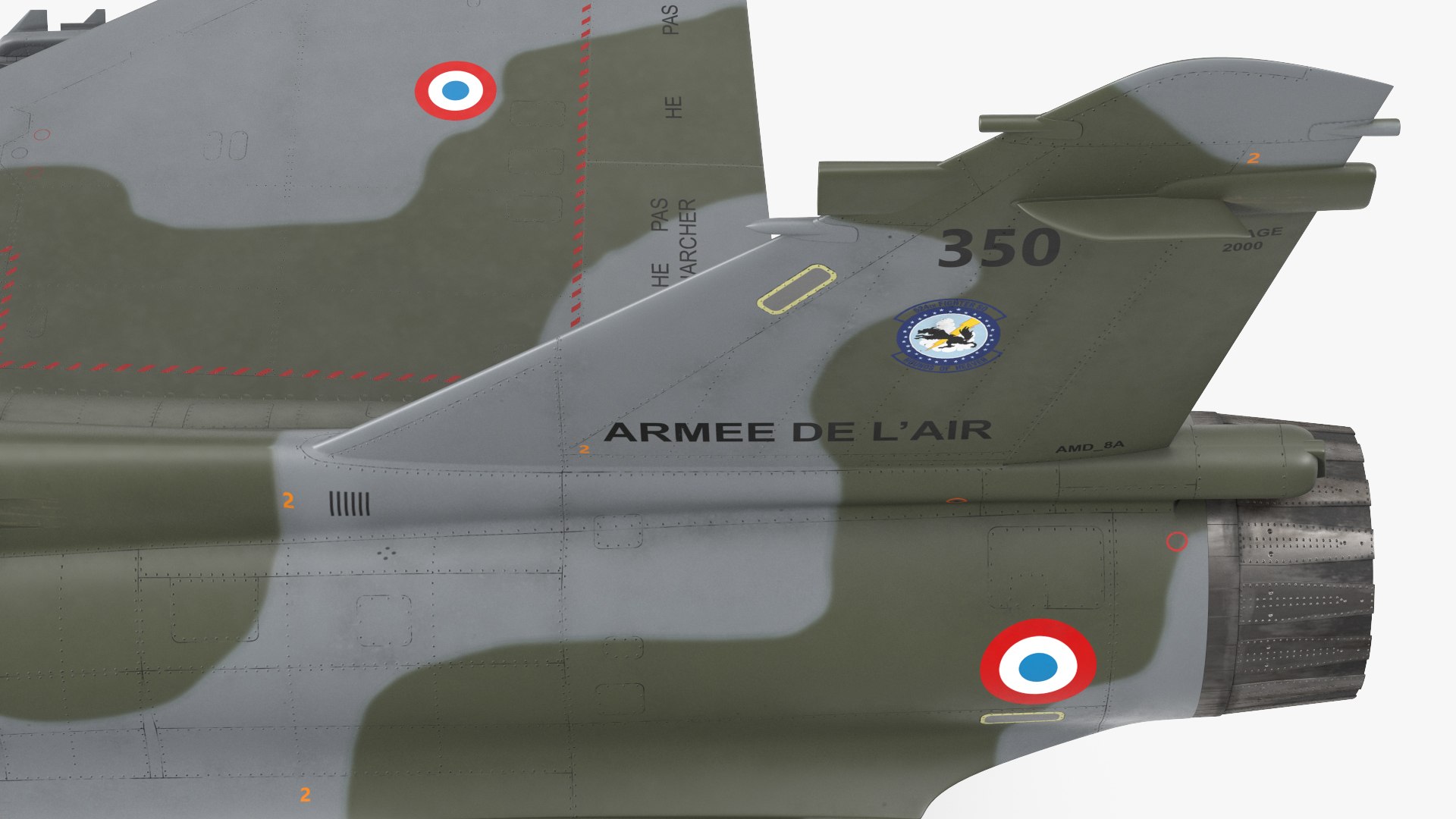 3D model Dassault Mirage 2000N Tactical Bomber Camouflage with Armament ...