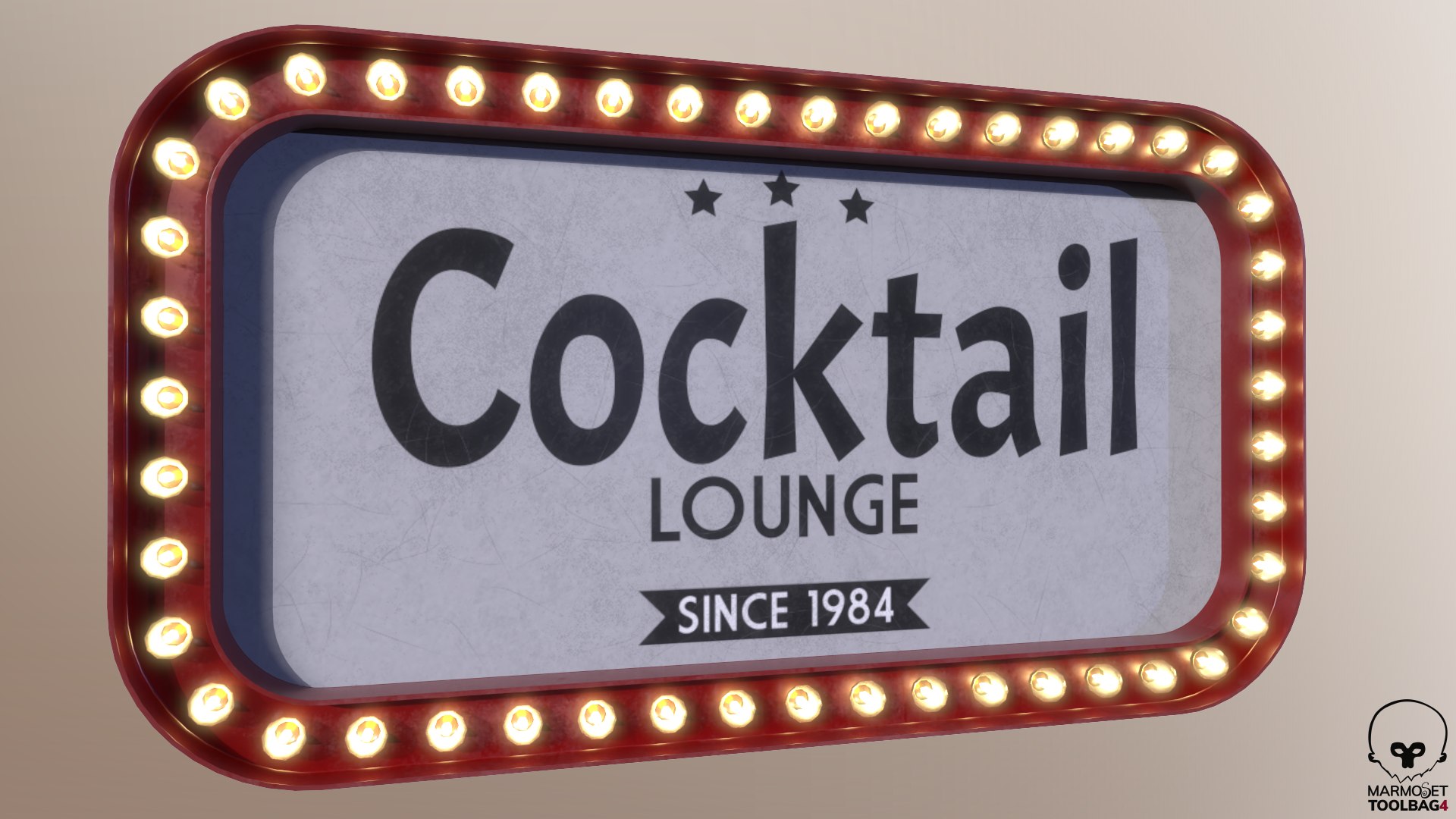 Cocktail Lounge Sign 3D - TurboSquid 2053357