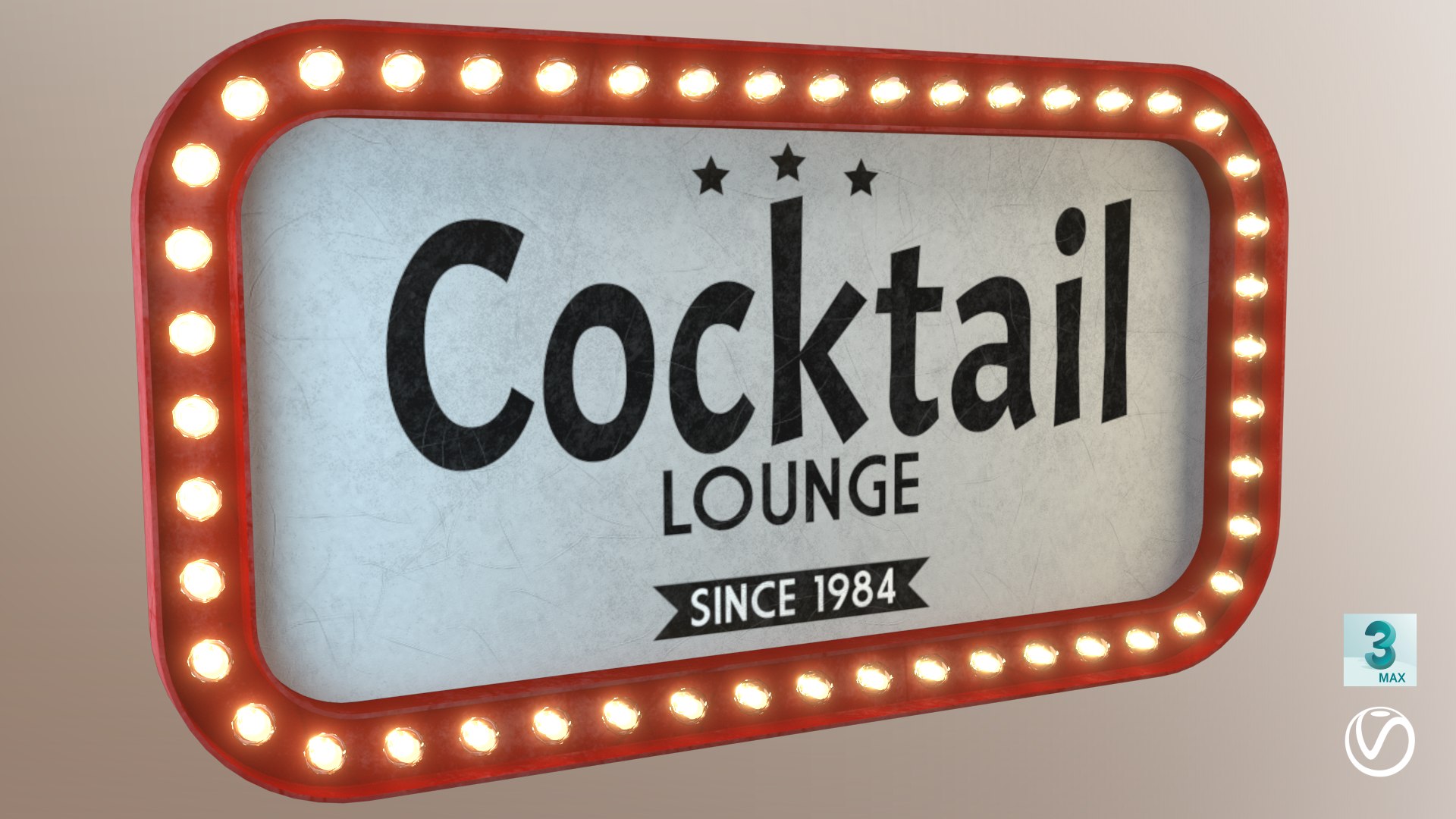 Cocktail Lounge Sign 3D - TurboSquid 2053357