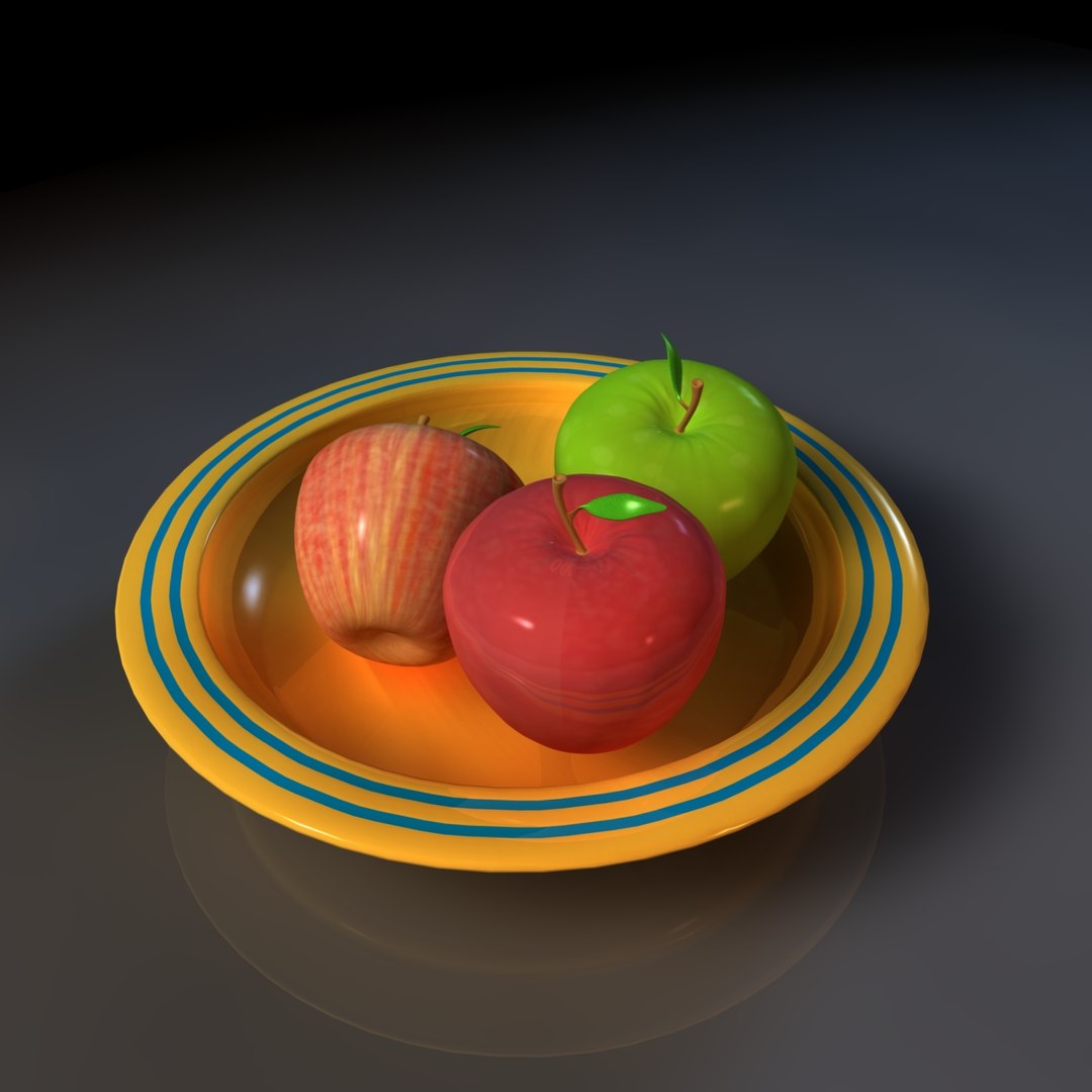 Free Obj Model Apple Red Delicious