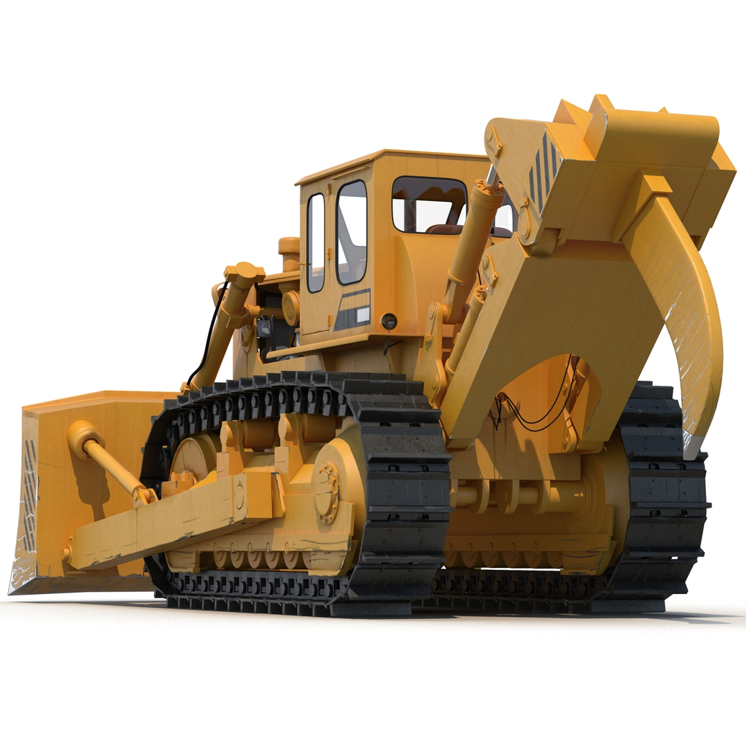 bulldozer rigged 3d model